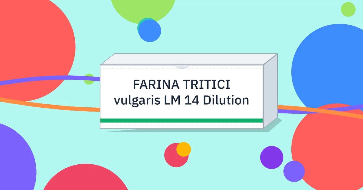 Symbolbild: Packung mit der Aufschrift FARINA TRITICI vulgaris LM 14 Dilution (PZN 13487877) – Verfügbarkeit und Bezug in Apotheken in Frankfurt am Main