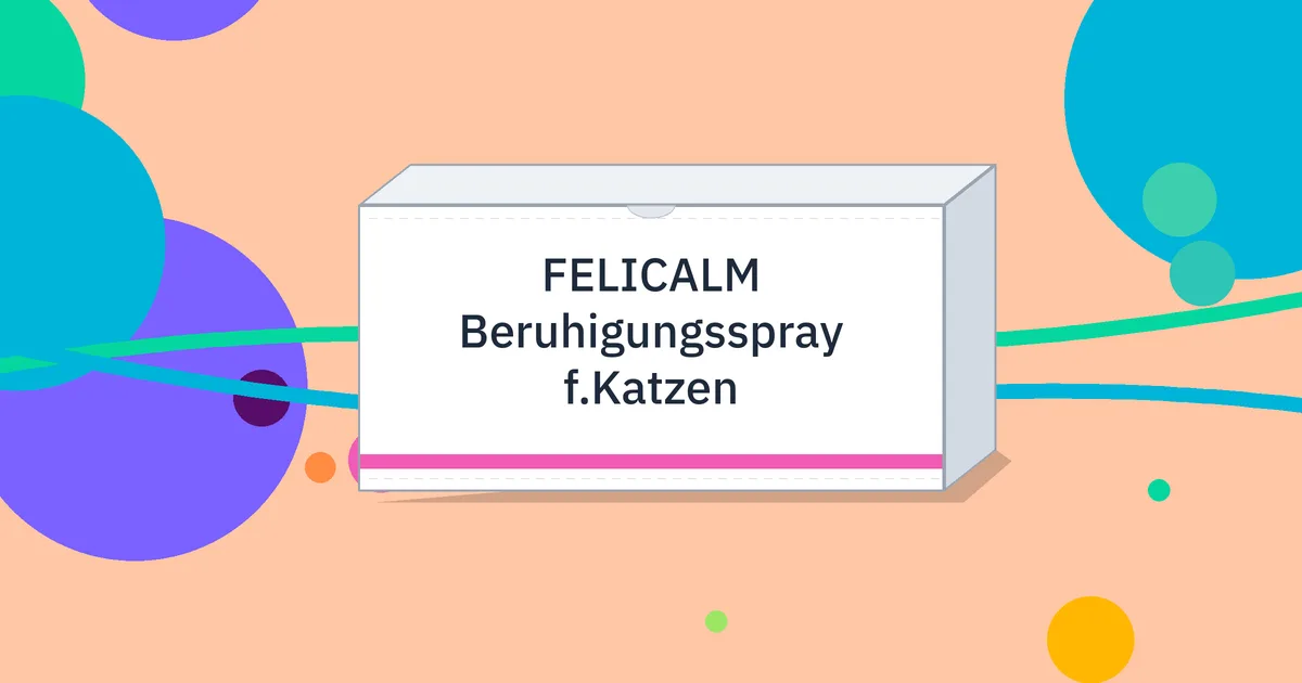 Symbolbild: Packung mit der Aufschrift FELICALM Beruhigungsspray f.Katzen (PZN 19234516) – Verfügbarkeit und Bezug in Apotheken in Frankfurt am Main
