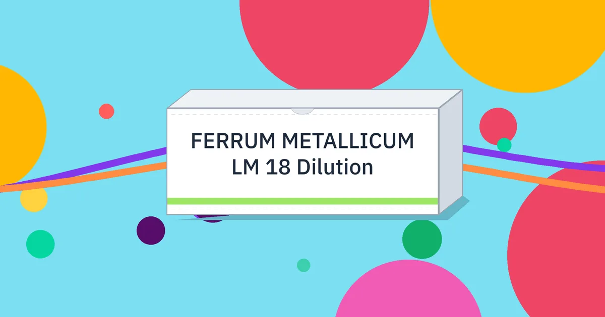 Symbolbild: Packung mit der Aufschrift FERRUM METALLICUM LM 18 Dilution (PZN 06921528) – Verfügbarkeit und Bezug in Apotheken in Frankfurt am Main