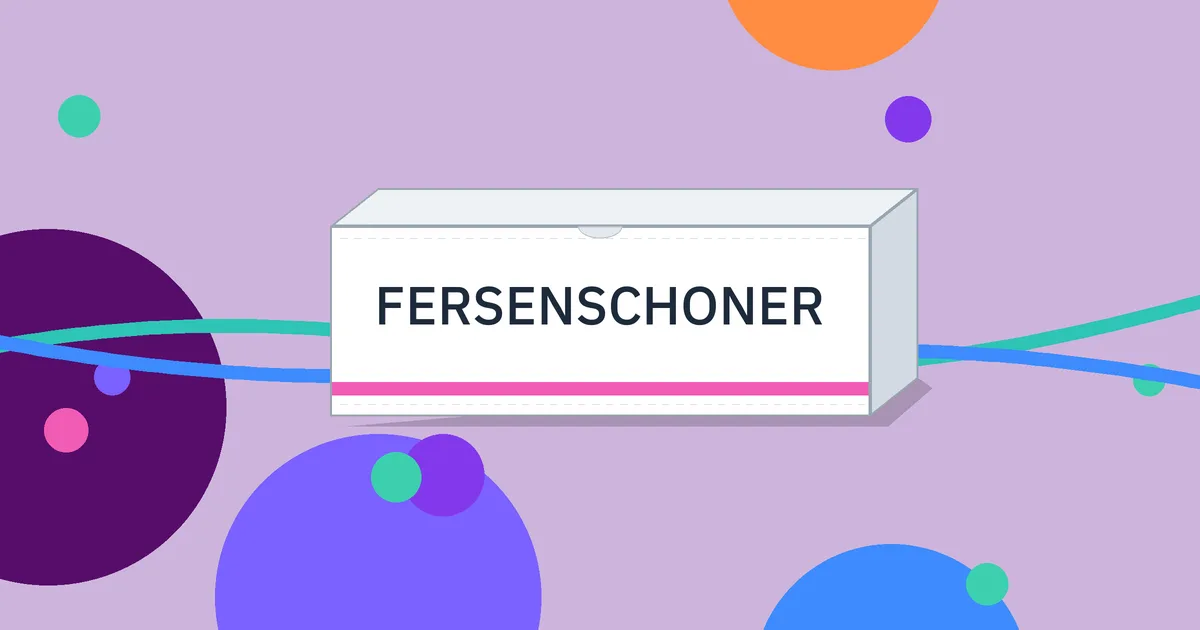Symbolbild: Packung mit der Aufschrift FERSENSCHONER (PZN 08514112) – Verfügbarkeit und Bezug in Apotheken in Frankfurt am Main