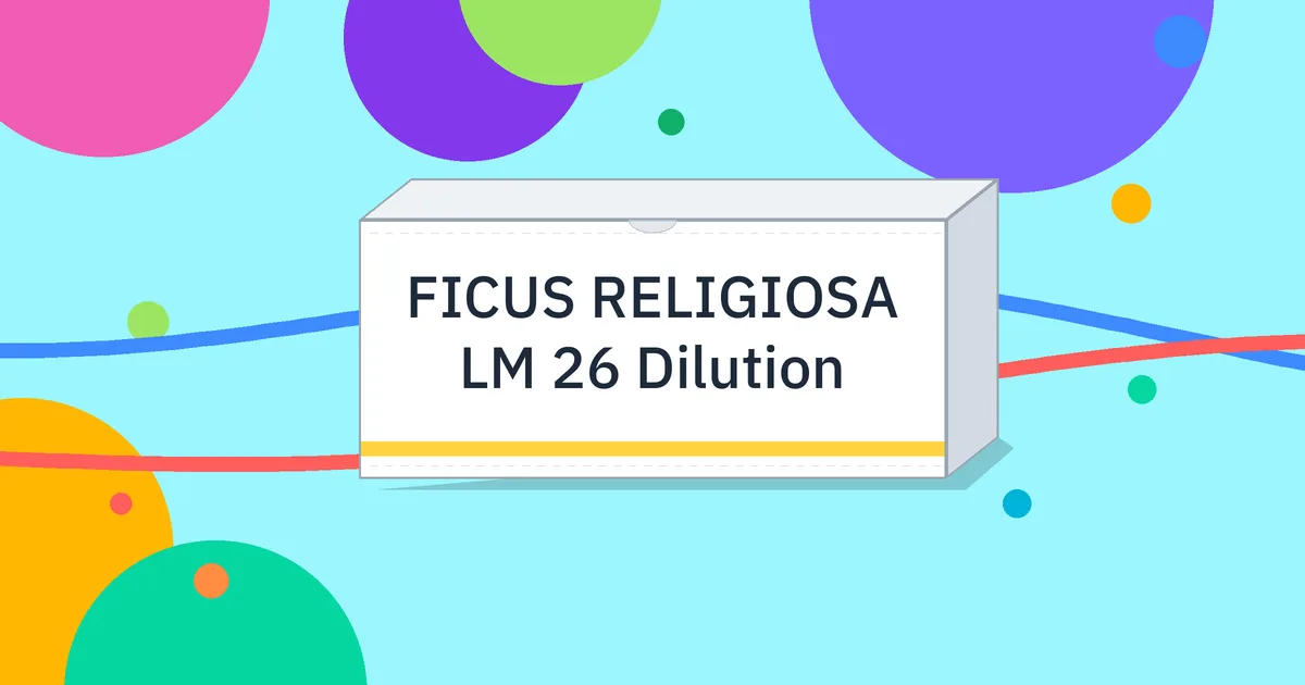Symbolbild: Packung mit der Aufschrift FICUS RELIGIOSA LM 26 Dilution (PZN 12854121) – Verfügbarkeit und Bezug in Apotheken in Frankfurt am Main
