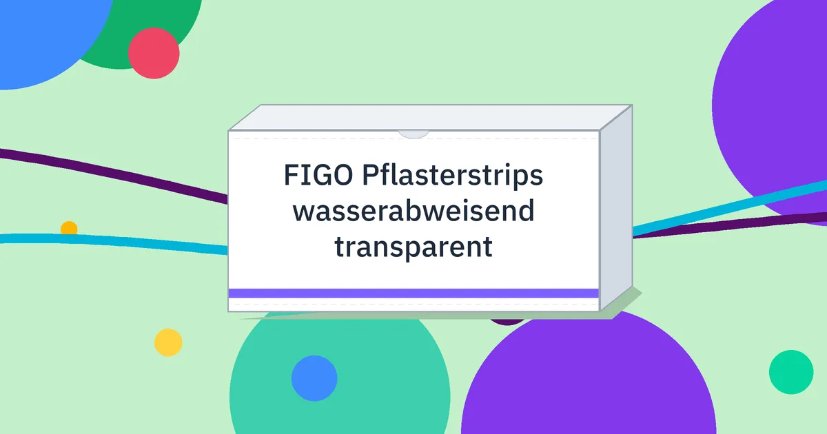 Symbolbild: Packung mit der Aufschrift FIGO Pflasterstrips wasserabweisend transparent (PZN 10088125) – Verfügbarkeit und Bezug in Apotheken in Frankfurt am Main