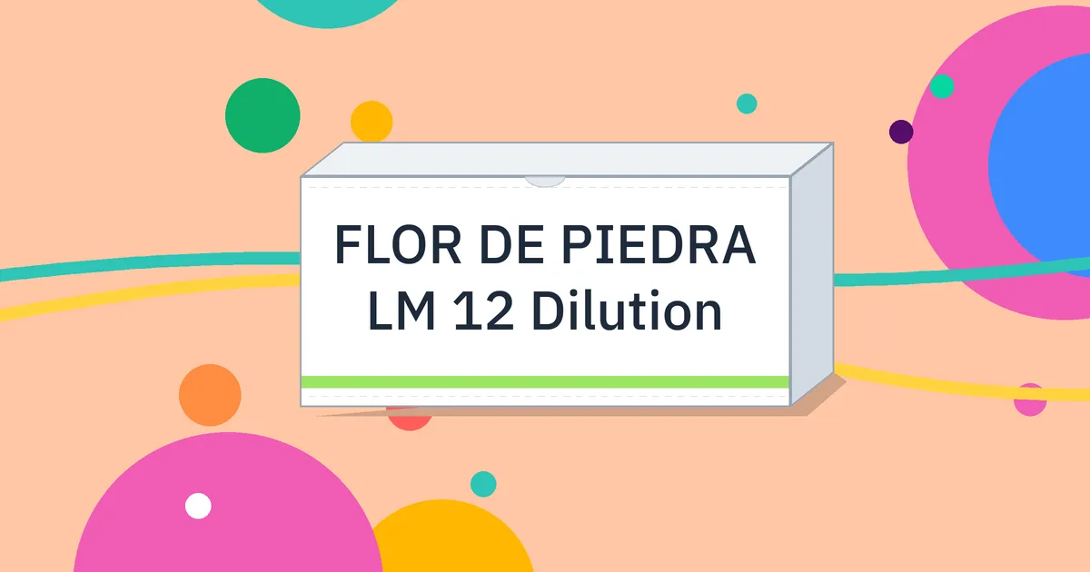 Symbolbild: Packung mit der Aufschrift FLOR DE PIEDRA LM 12 Dilution (PZN 13489244) – Verfügbarkeit und Bezug in Apotheken in Frankfurt am Main