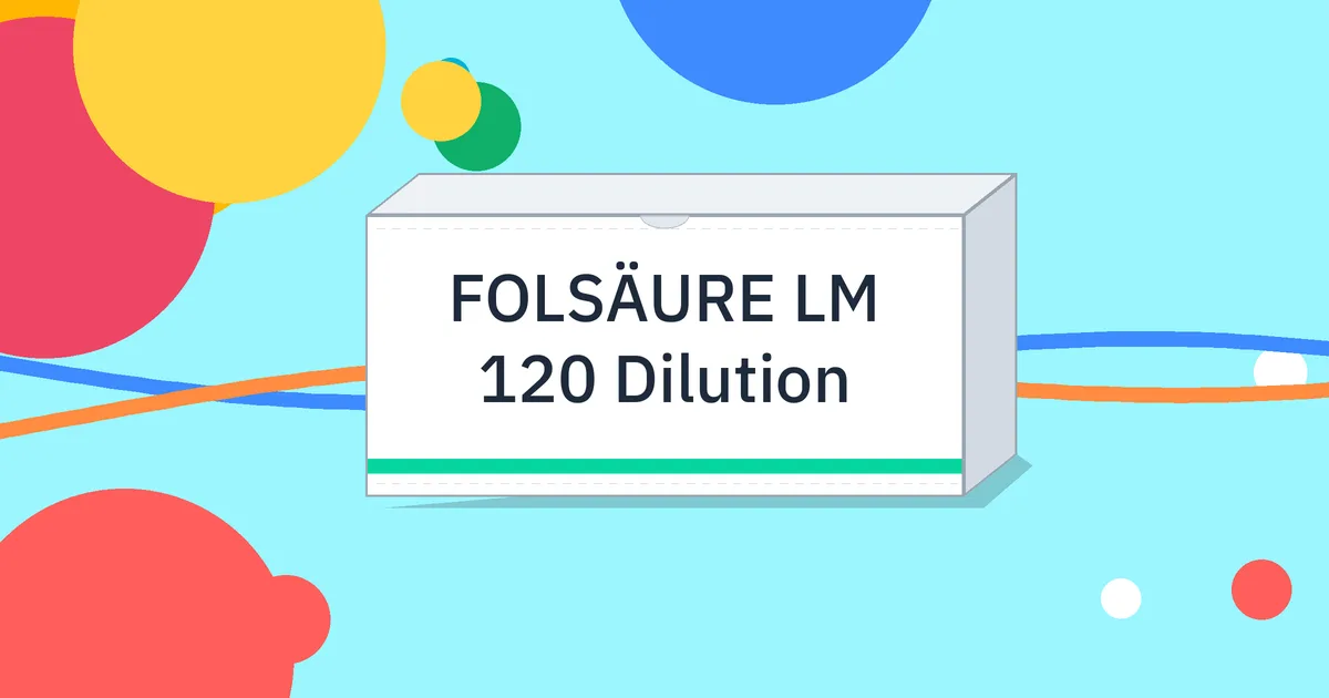 Symbolbild: Packung mit der Aufschrift FOLSÄURE LM 120 Dilution (PZN 12873437) – Verfügbarkeit und Bezug in Apotheken in Frankfurt am Main