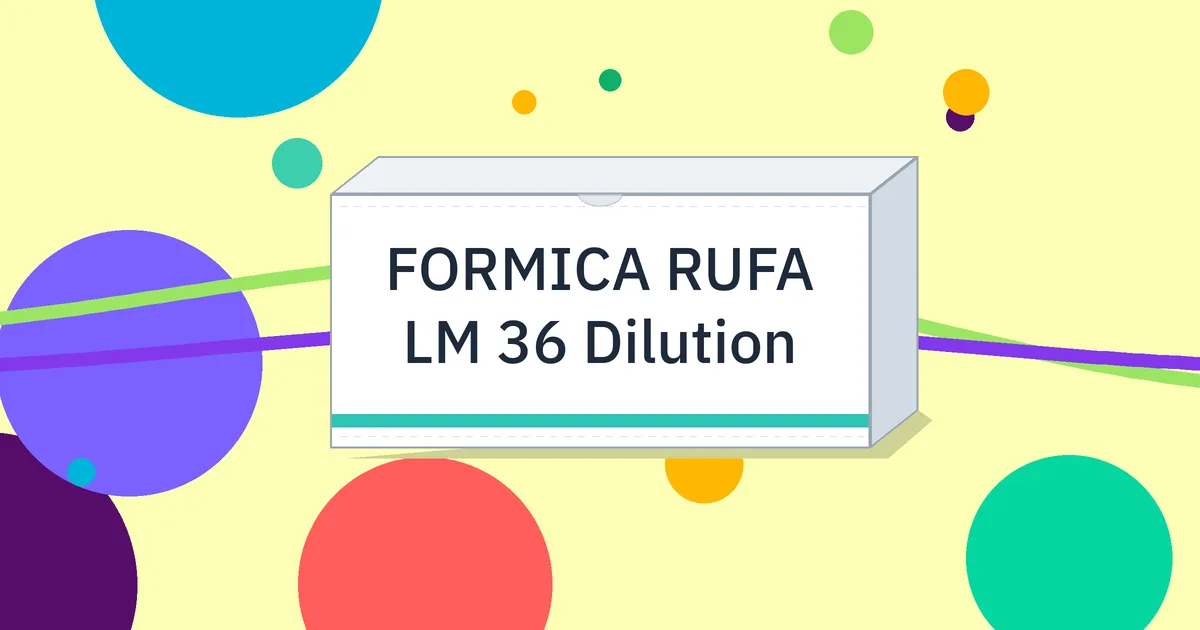 Symbolbild: Packung mit der Aufschrift FORMICA RUFA LM 36 Dilution (PZN 12874158) – Verfügbarkeit und Bezug in Apotheken in Frankfurt am Main