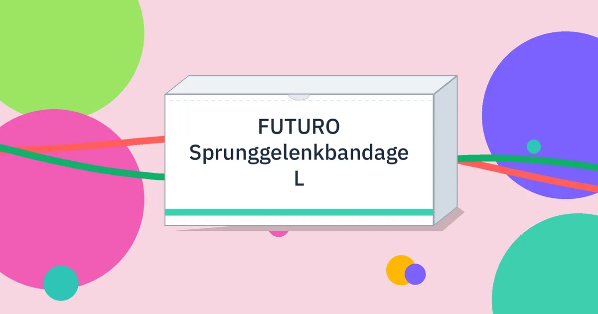 Symbolbild: Packung mit der Aufschrift FUTURO Sprunggelenkbandage L (PZN 07632045) – Verfügbarkeit und Bezug in Apotheken in Frankfurt am Main