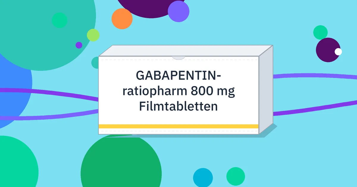 Symbolbild: Packung mit der Aufschrift GABAPENTIN-ratiopharm 800 mg Filmtabletten (PZN 01339315) – Verfügbarkeit und Bezug in Apotheken in Frankfurt am Main