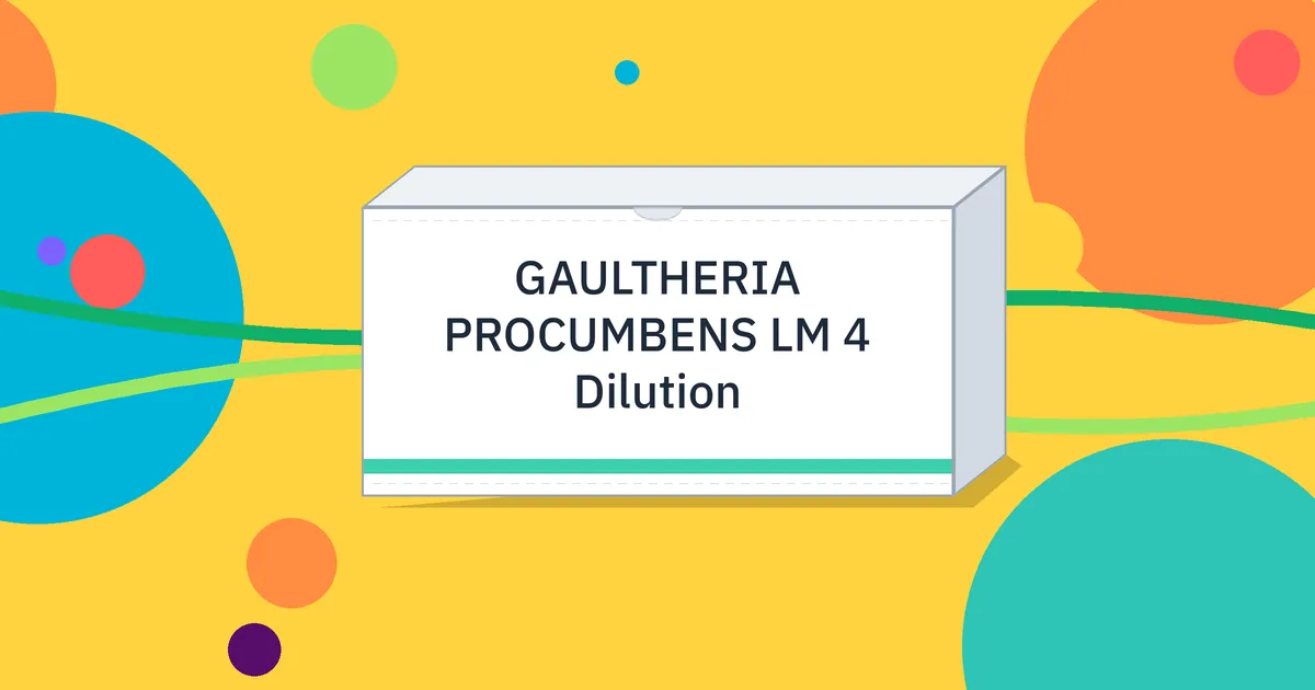 Symbolbild: Packung mit der Aufschrift GAULTHERIA PROCUMBENS LM 4 Dilution (PZN 13498881) – Verfügbarkeit und Bezug in Apotheken in Frankfurt am Main