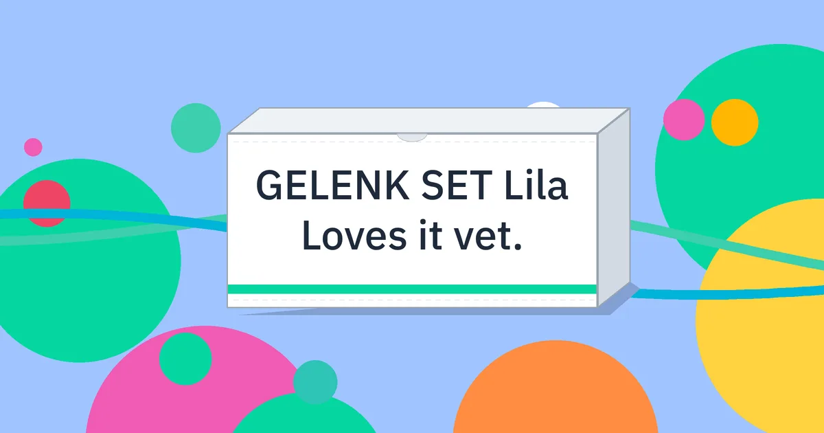 Symbolbild: Packung mit der Aufschrift GELENK SET Lila Loves it vet. (PZN 14330534) – Verfügbarkeit und Bezug in Apotheken in Frankfurt am Main