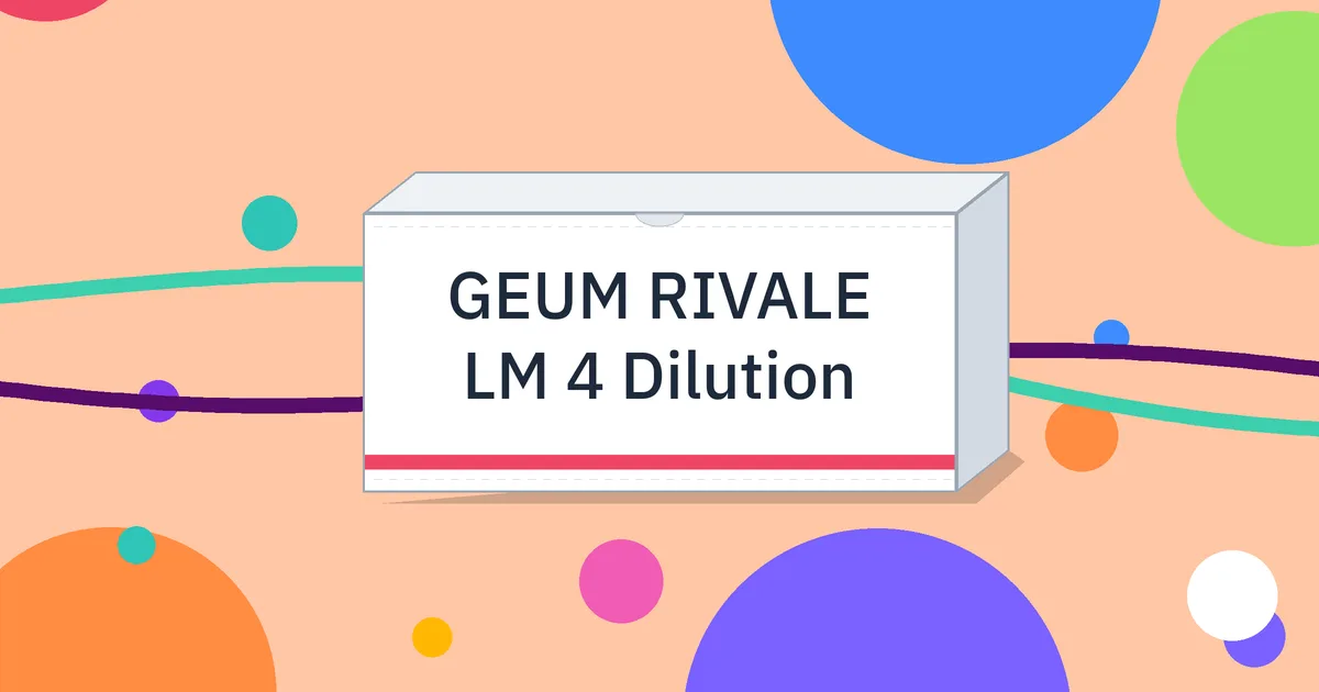 Symbolbild: Packung mit der Aufschrift GEUM RIVALE LM 4 Dilution (PZN 13542725) – Verfügbarkeit und Bezug in Apotheken in Frankfurt am Main