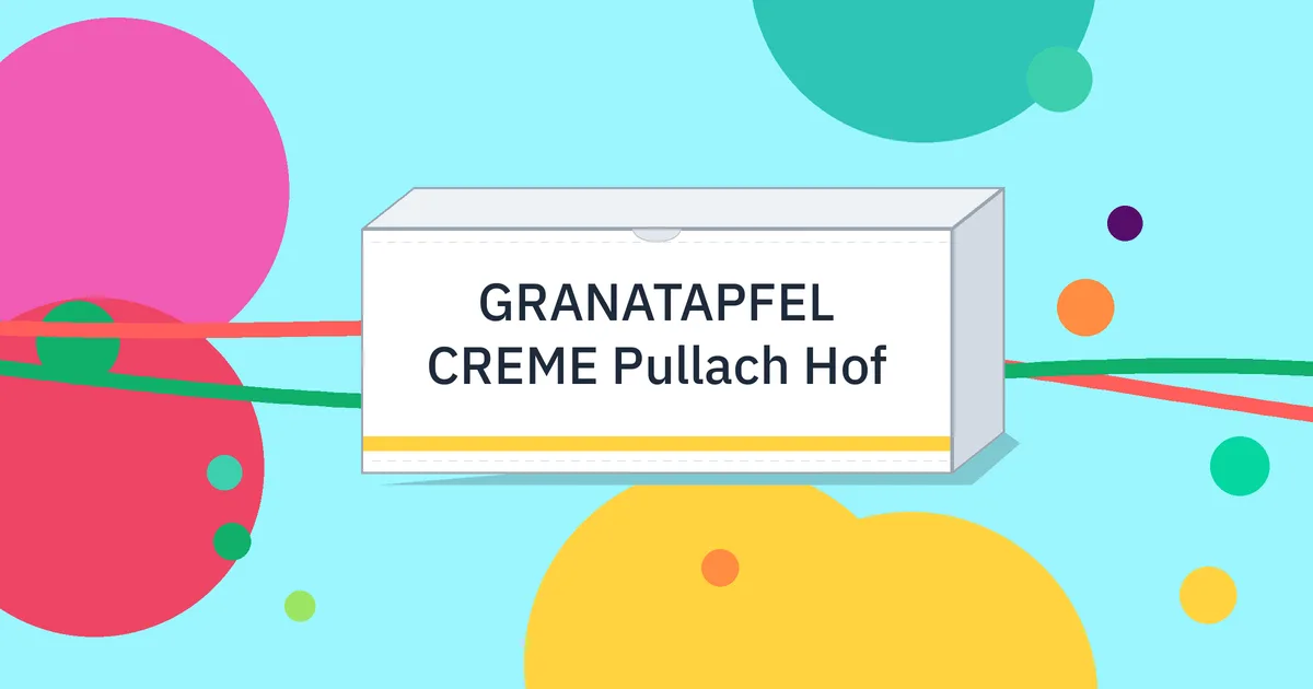 Symbolbild: Packung mit der Aufschrift GRANATAPFEL CREME Pullach Hof (PZN 13746853) – Verfügbarkeit und Bezug in Apotheken in Frankfurt am Main