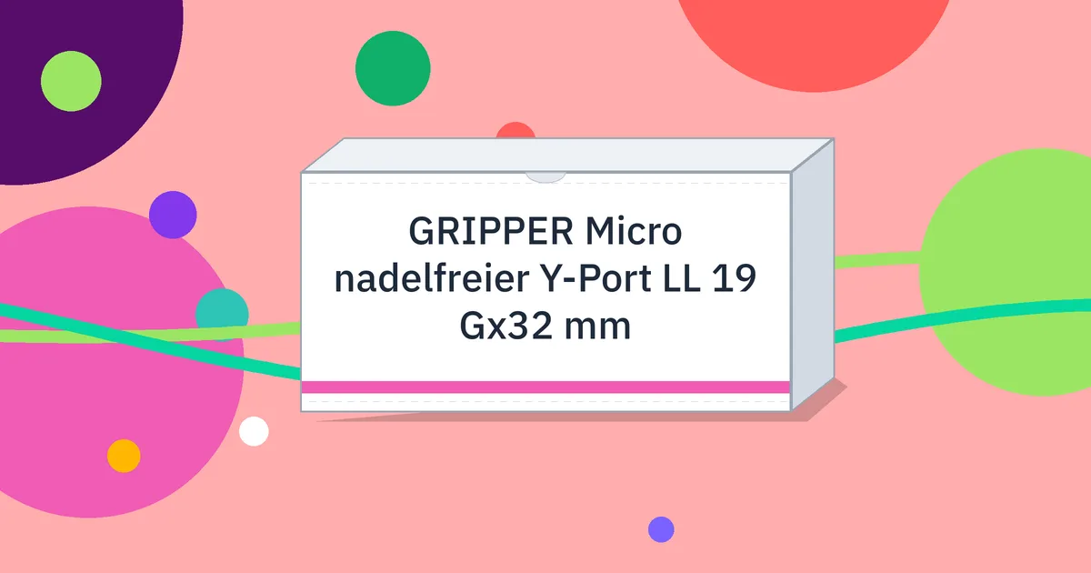 Symbolbild: Packung mit der Aufschrift GRIPPER Micro nadelfreier Y-Port LL 19 Gx32 mm (PZN 16747310) – Verfügbarkeit und Bezug in Apotheken in Frankfurt am Main