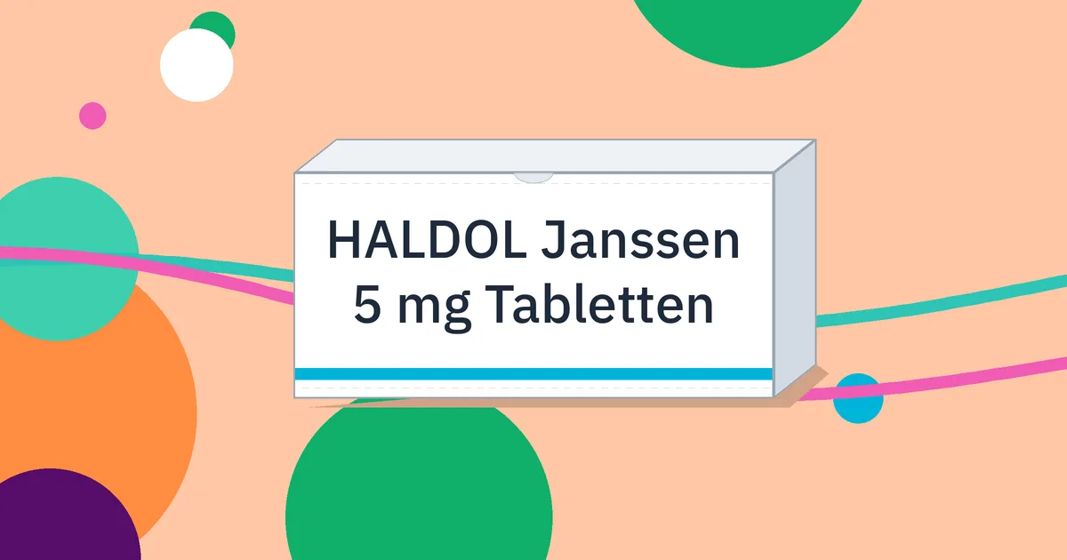 Symbolbild: Packung mit der Aufschrift HALDOL Janssen 5 mg Tabletten (PZN 02084403) – Verfügbarkeit und Bezug in Apotheken in Frankfurt am Main