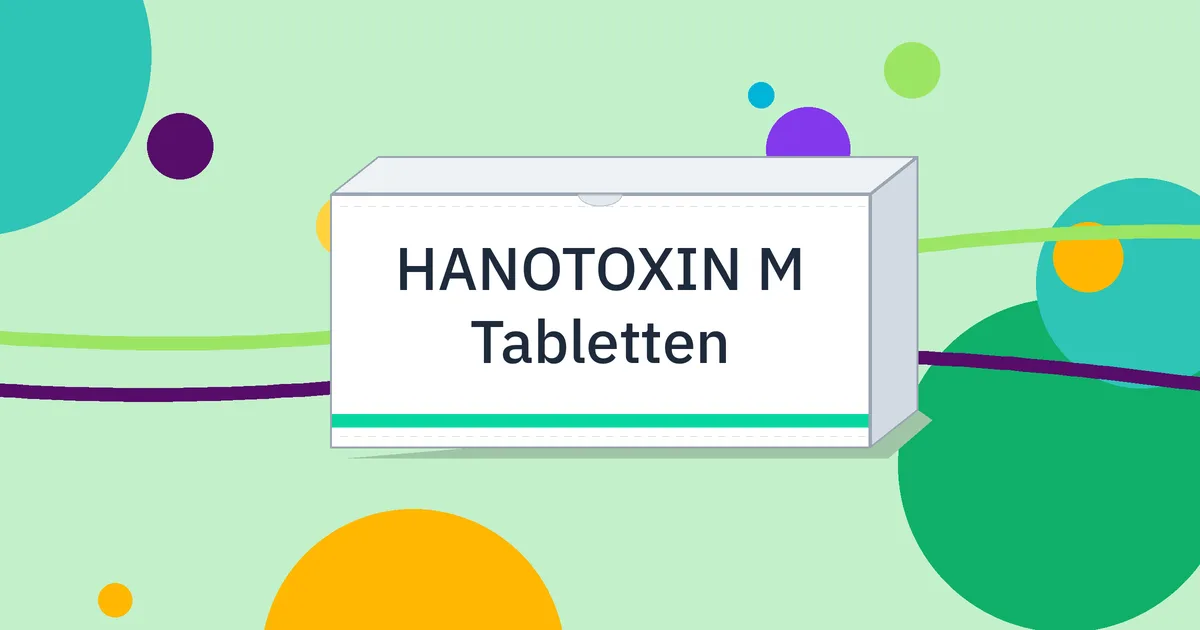Symbolbild: Packung mit der Aufschrift HANOTOXIN M Tabletten (PZN 02946000) – Verfügbarkeit und Bezug in Apotheken in Frankfurt am Main