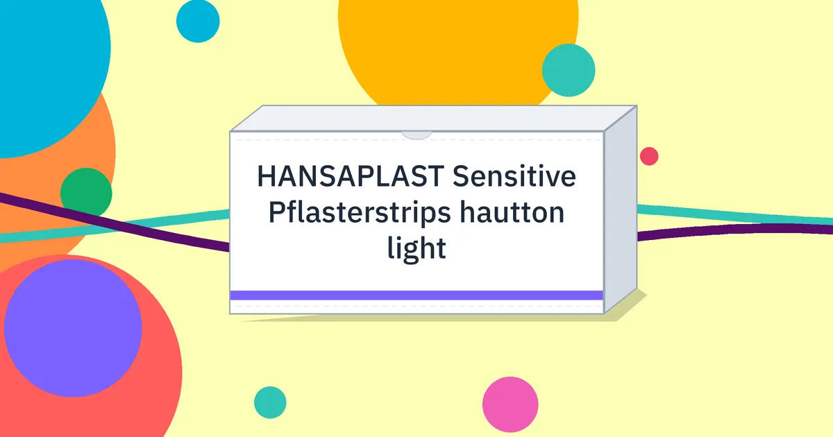 Symbolbild: Packung mit der Aufschrift HANSAPLAST Sensitive Pflasterstrips hautton light (PZN 17560737) – Verfügbarkeit und Bezug in Apotheken in Frankfurt am Main