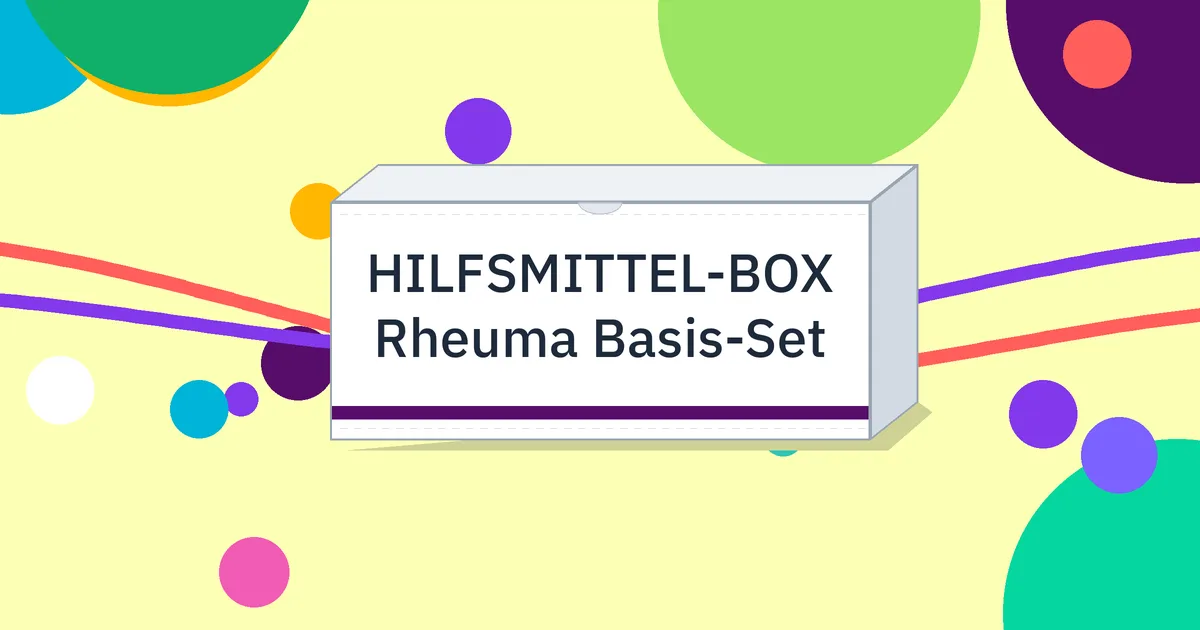 Symbolbild: Packung mit der Aufschrift HILFSMITTEL-BOX Rheuma Basis-Set (PZN 14398615) – Verfügbarkeit und Bezug in Apotheken in Frankfurt am Main