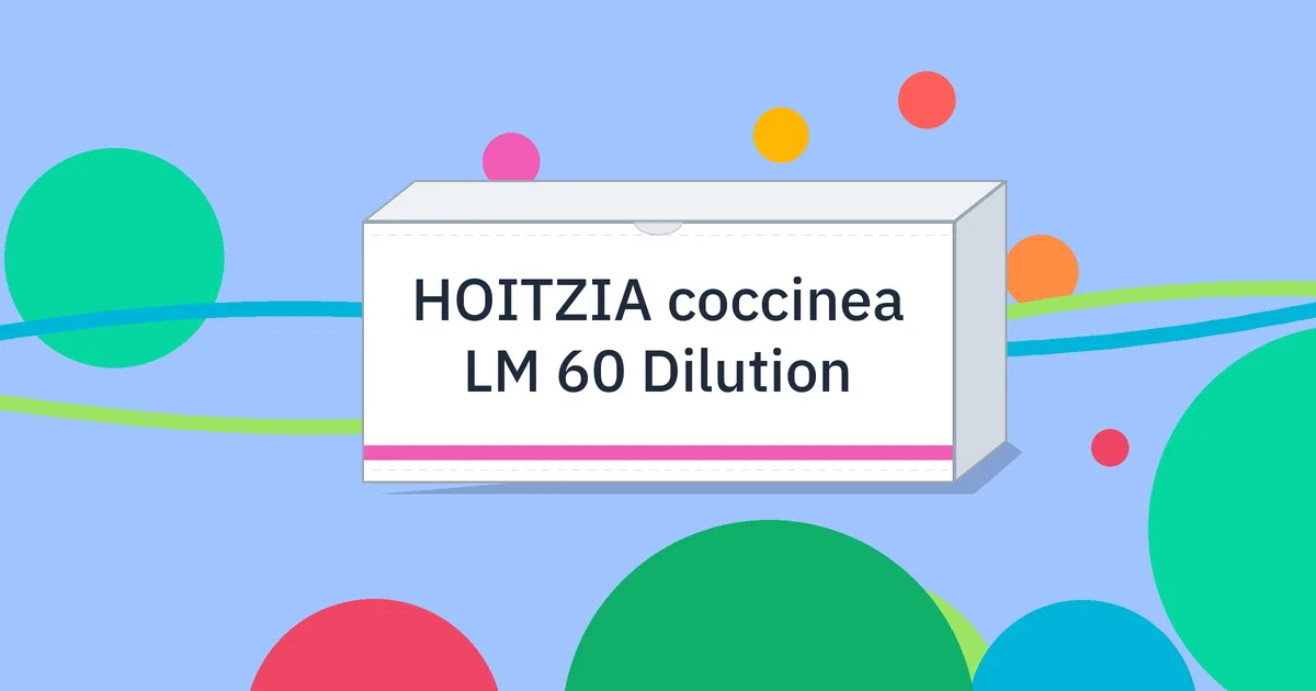 Symbolbild: Packung mit der Aufschrift HOITZIA coccinea LM 60 Dilution (PZN 13554680) – Verfügbarkeit und Bezug in Apotheken in Frankfurt am Main