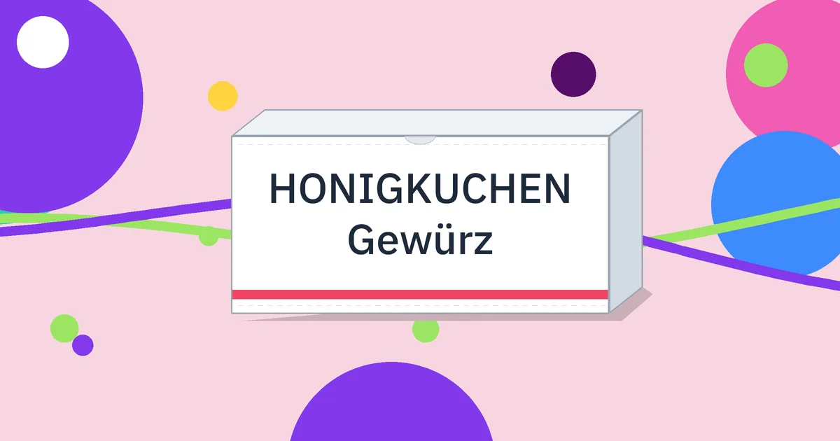 Symbolbild: Packung mit der Aufschrift HONIGKUCHEN Gewürz (PZN 01294073) – Verfügbarkeit und Bezug in Apotheken in Frankfurt am Main