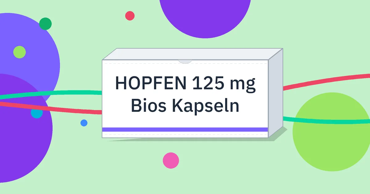Symbolbild: Packung mit der Aufschrift HOPFEN 125 mg Bios Kapseln (PZN 09644041) – Verfügbarkeit und Bezug in Apotheken in Frankfurt am Main