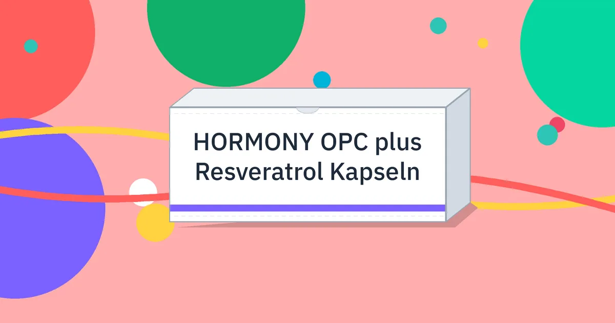 Symbolbild: Packung mit der Aufschrift HORMONY OPC plus Resveratrol Kapseln (PZN 15587181) – Verfügbarkeit und Bezug in Apotheken in Frankfurt am Main