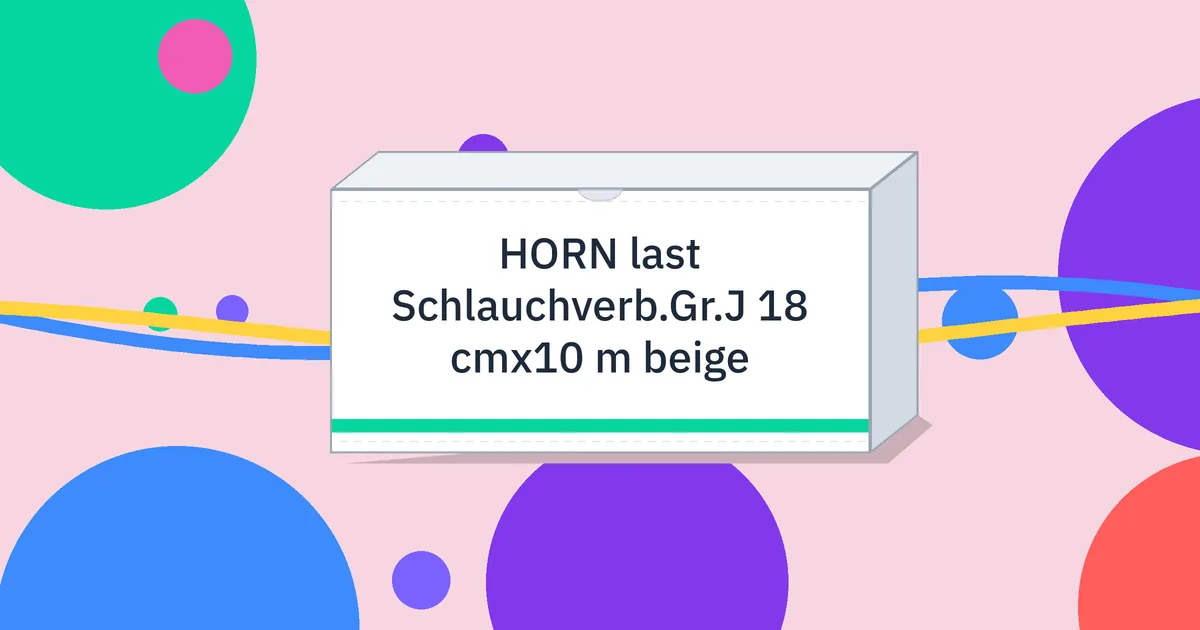 Symbolbild: Packung mit der Aufschrift HORN last Schlauchverb.Gr.J 18 cmx10 m beige (PZN 04636137) – Verfügbarkeit und Bezug in Apotheken in Frankfurt am Main