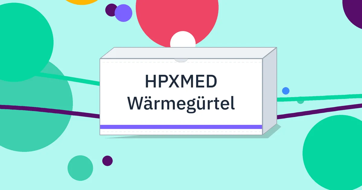 Symbolbild: Packung mit der Aufschrift HPXMED Wärmegürtel (PZN 13984759) – Verfügbarkeit und Bezug in Apotheken in Frankfurt am Main