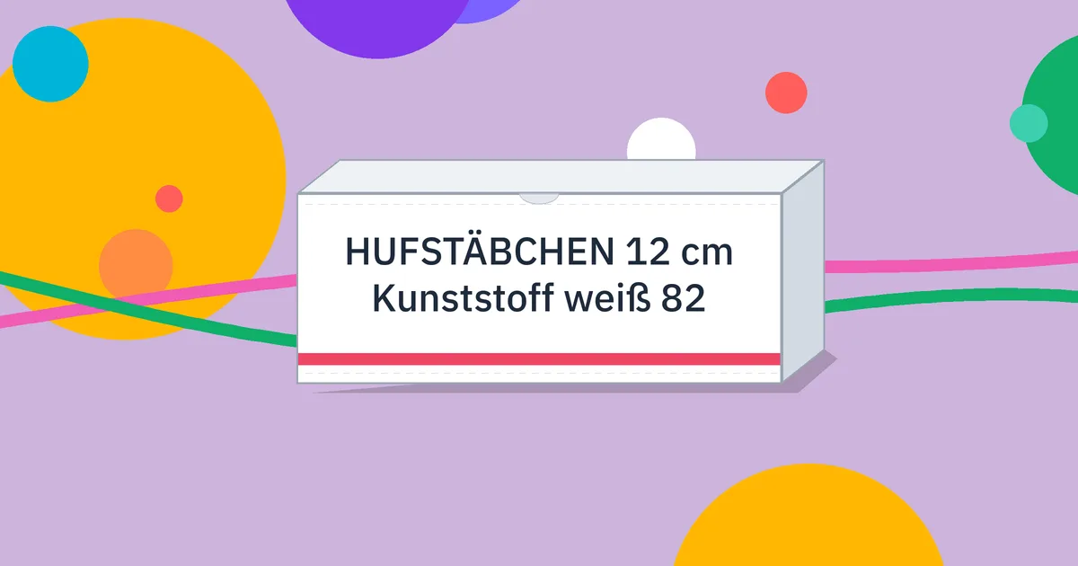 Symbolbild: Packung mit der Aufschrift HUFSTÄBCHEN 12 cm Kunststoff weiß 82 (PZN 19283650) – Verfügbarkeit und Bezug in Apotheken in Frankfurt am Main