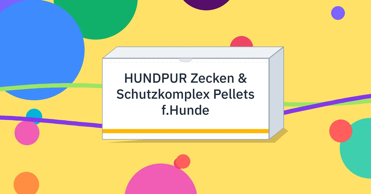 Symbolbild: Packung mit der Aufschrift HUNDPUR Zecken & Schutzkomplex Pellets f.Hunde (PZN 18193270) – Verfügbarkeit und Bezug in Apotheken in Frankfurt am Main