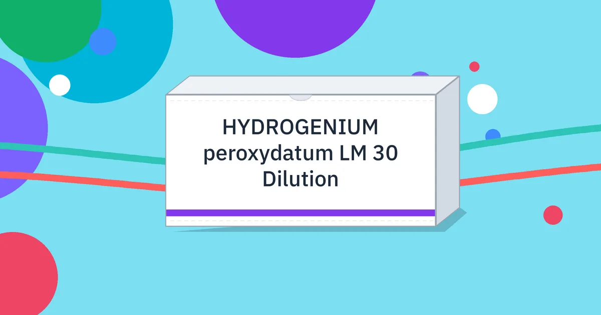 Symbolbild: Packung mit der Aufschrift HYDROGENIUM peroxydatum LM 30 Dilution (PZN 13557431) – Verfügbarkeit und Bezug in Apotheken in Frankfurt am Main