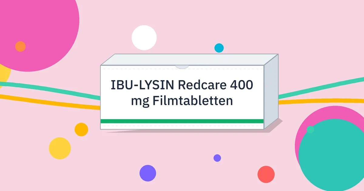 Symbolbild: Packung mit der Aufschrift IBU-LYSIN Redcare 400 mg Filmtabletten (PZN 19762988) – Verfügbarkeit und Bezug in Apotheken in Frankfurt am Main