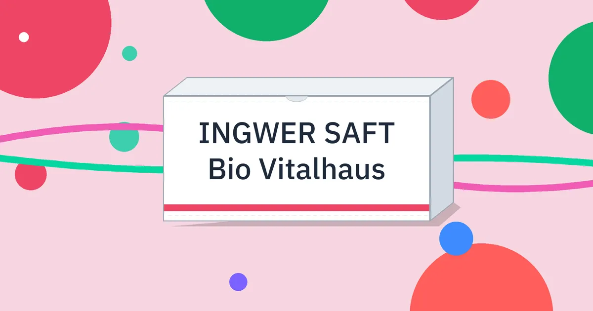 Symbolbild: Packung mit der Aufschrift INGWER SAFT Bio Vitalhaus (PZN 13058952) – Verfügbarkeit und Bezug in Apotheken in Frankfurt am Main
