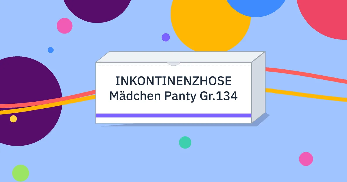 Symbolbild: Packung mit der Aufschrift INKONTINENZHOSE Mädchen Panty Gr.134 (PZN 02859548) – Verfügbarkeit und Bezug in Apotheken in Frankfurt am Main