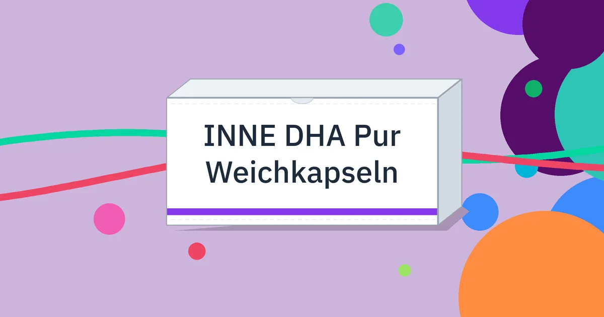 Symbolbild: Packung mit der Aufschrift INNE DHA Pur Weichkapseln (PZN 20385172) – Verfügbarkeit und Bezug in Apotheken in Frankfurt am Main