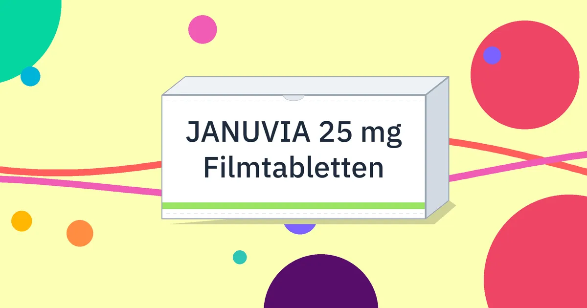 Symbolbild: Packung mit der Aufschrift JANUVIA 25 mg Filmtabletten (PZN 00814636) – Verfügbarkeit und Bezug in Apotheken in Frankfurt am Main