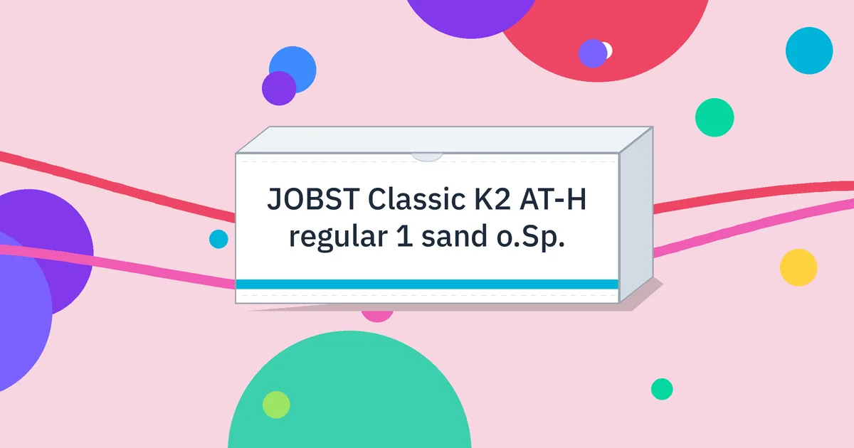 Symbolbild: Packung mit der Aufschrift JOBST Classic K2 AT-H regular 1 sand o.Sp. (PZN 13068933) – Verfügbarkeit und Bezug in Apotheken in Frankfurt am Main