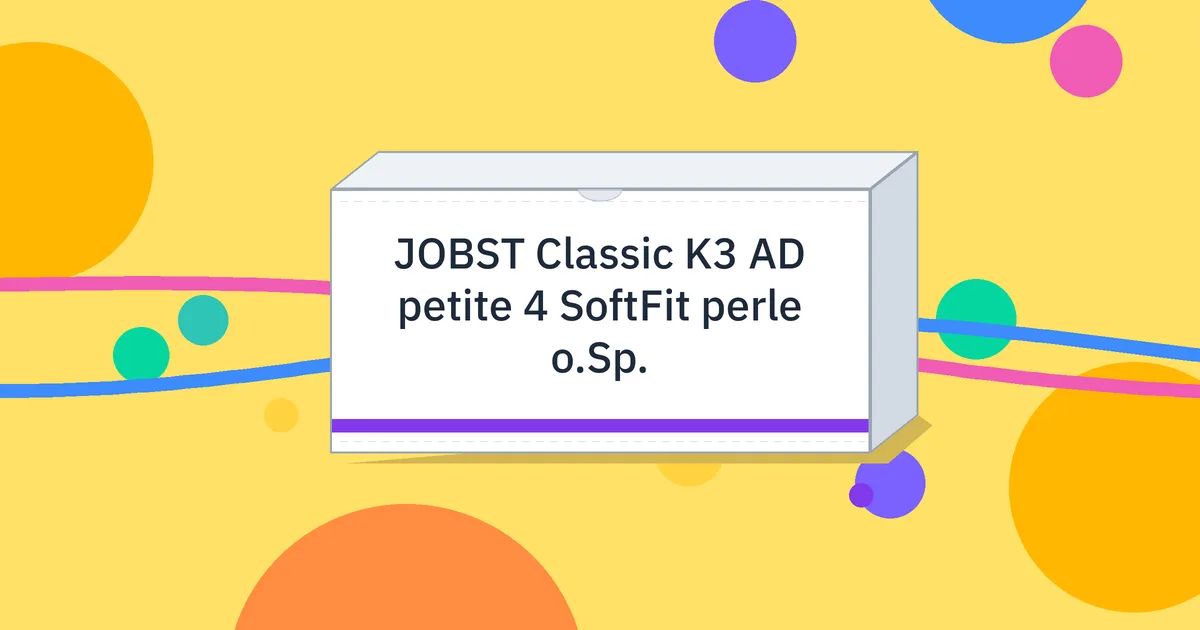Symbolbild: Packung mit der Aufschrift JOBST Classic K3 AD petite 4 SoftFit perle o.Sp. (PZN 14223086) – Verfügbarkeit und Bezug in Apotheken in Frankfurt am Main