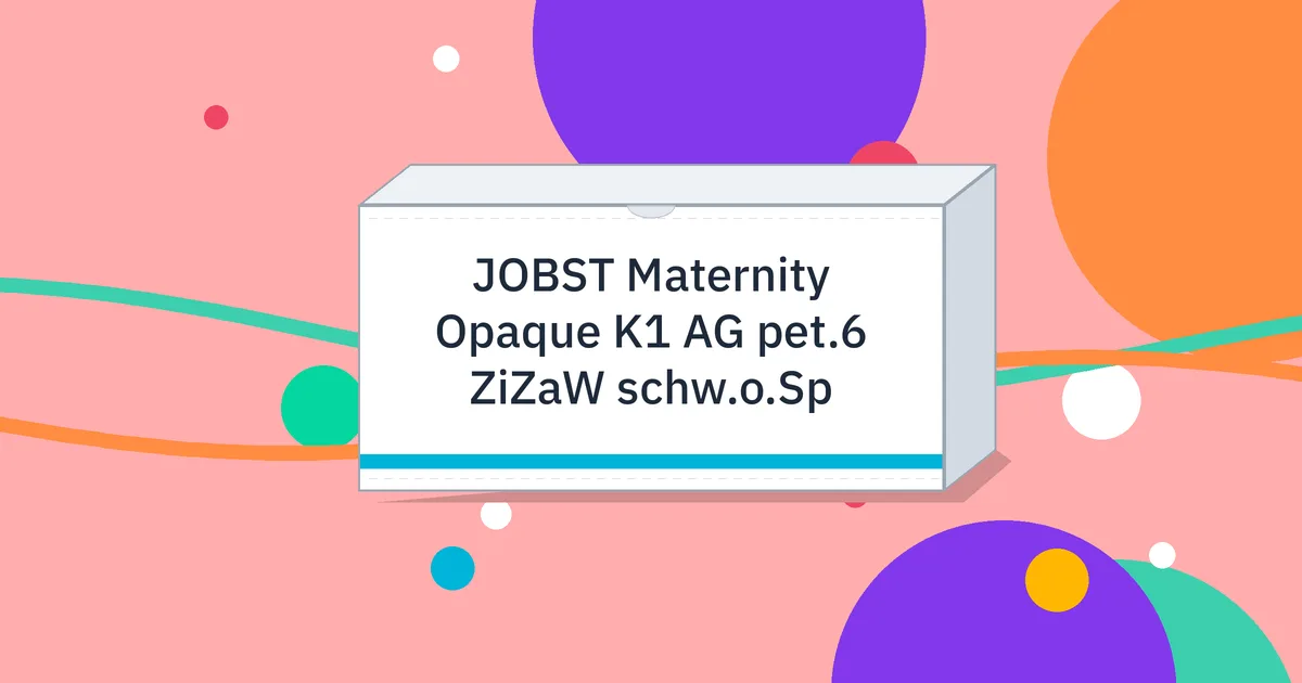 Symbolbild: Packung mit der Aufschrift JOBST Maternity Opaque K1 AG pet.6 ZiZaW schw.o.Sp (PZN 15852714) – Verfügbarkeit und Bezug in Apotheken in Frankfurt am Main