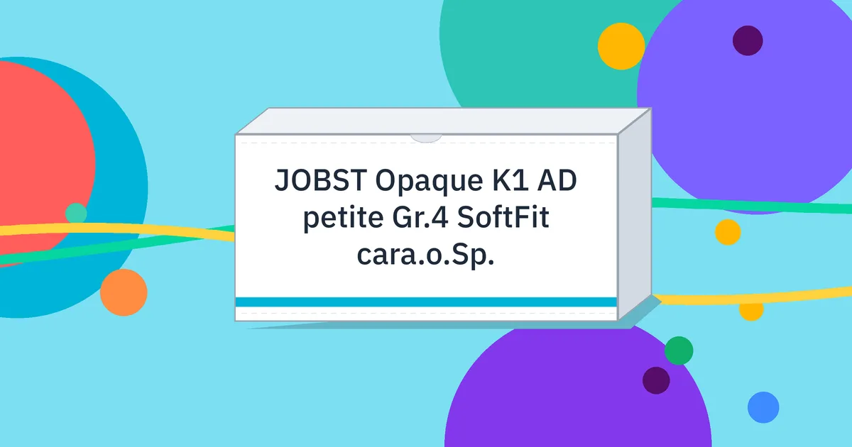 Symbolbild: Packung mit der Aufschrift JOBST Opaque K1 AD petite Gr.4 SoftFit cara.o.Sp. (PZN 13080443) – Verfügbarkeit und Bezug in Apotheken in Frankfurt am Main