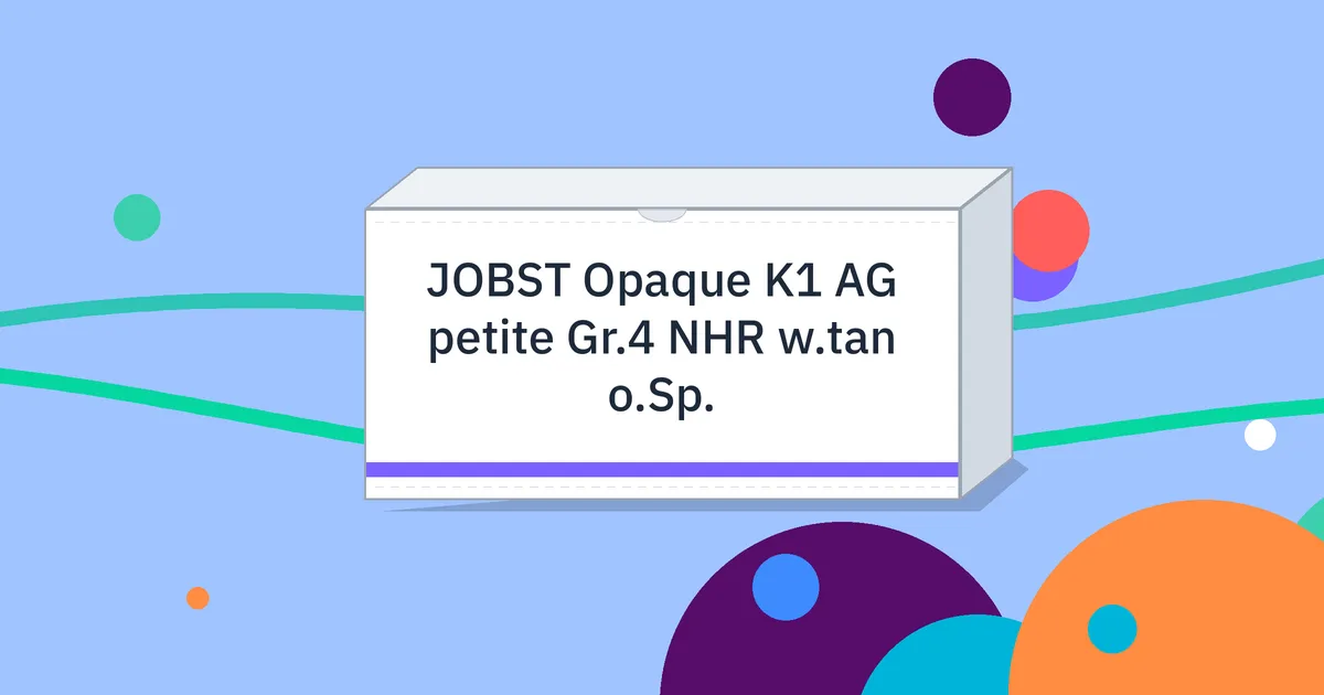 Symbolbild: Packung mit der Aufschrift JOBST Opaque K1 AG petite Gr.4 NHR w.tan o.Sp. (PZN 16270055) – Verfügbarkeit und Bezug in Apotheken in Frankfurt am Main