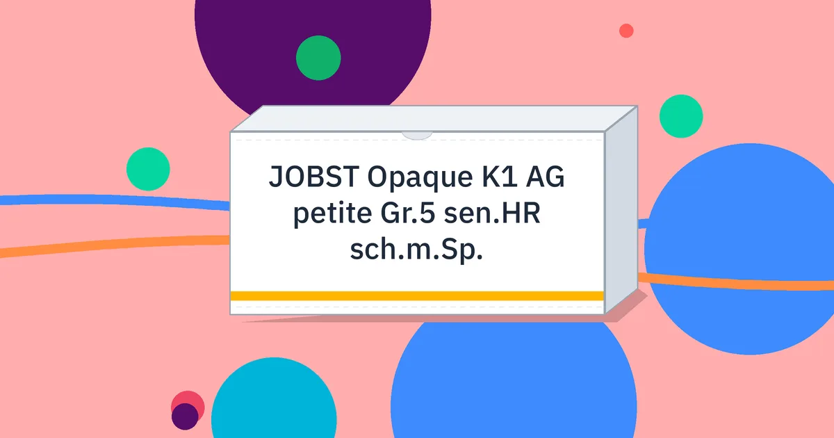 Symbolbild: Packung mit der Aufschrift JOBST Opaque K1 AG petite Gr.5 sen.HR sch.m.Sp. (PZN 13085825) – Verfügbarkeit und Bezug in Apotheken in Frankfurt am Main