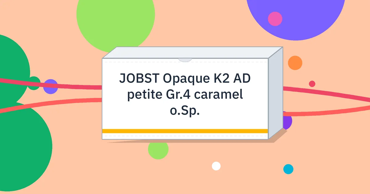 Symbolbild: Packung mit der Aufschrift JOBST Opaque K2 AD petite Gr.4 caramel o.Sp. (PZN 10722786) – Verfügbarkeit und Bezug in Apotheken in Frankfurt am Main