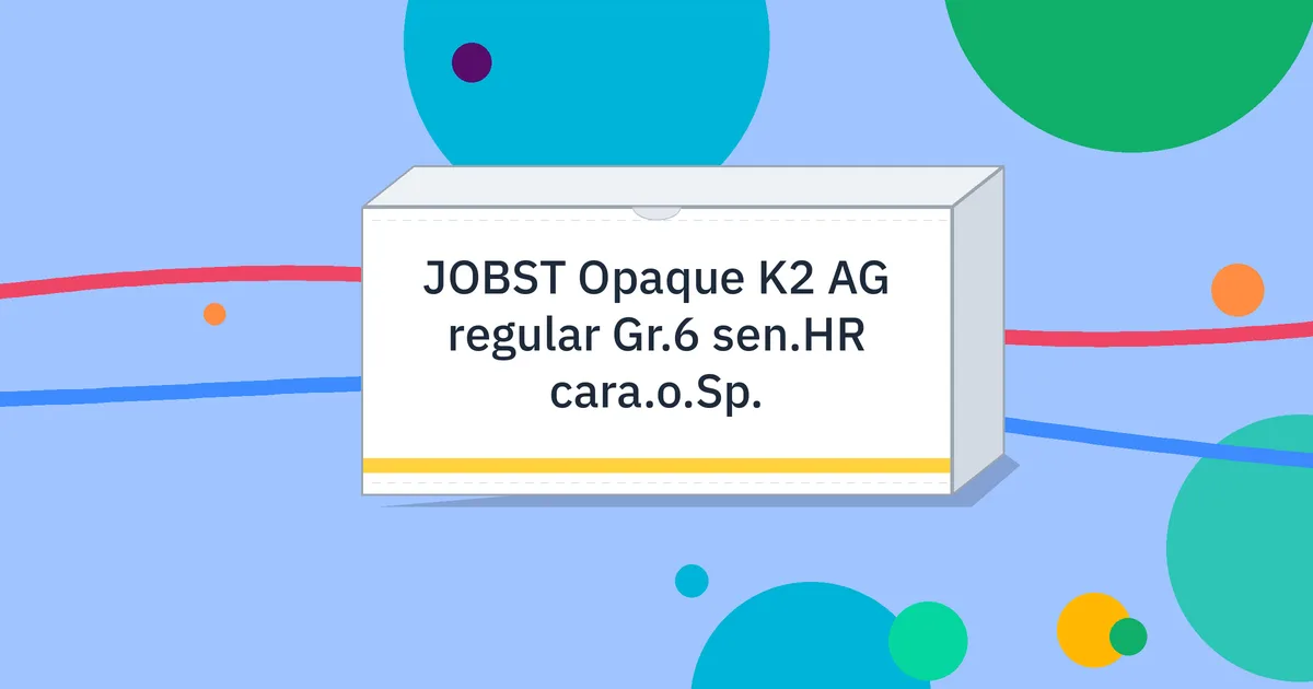 Symbolbild: Packung mit der Aufschrift JOBST Opaque K2 AG regular Gr.6 sen.HR cara.o.Sp. (PZN 12142171) – Verfügbarkeit und Bezug in Apotheken in Frankfurt am Main