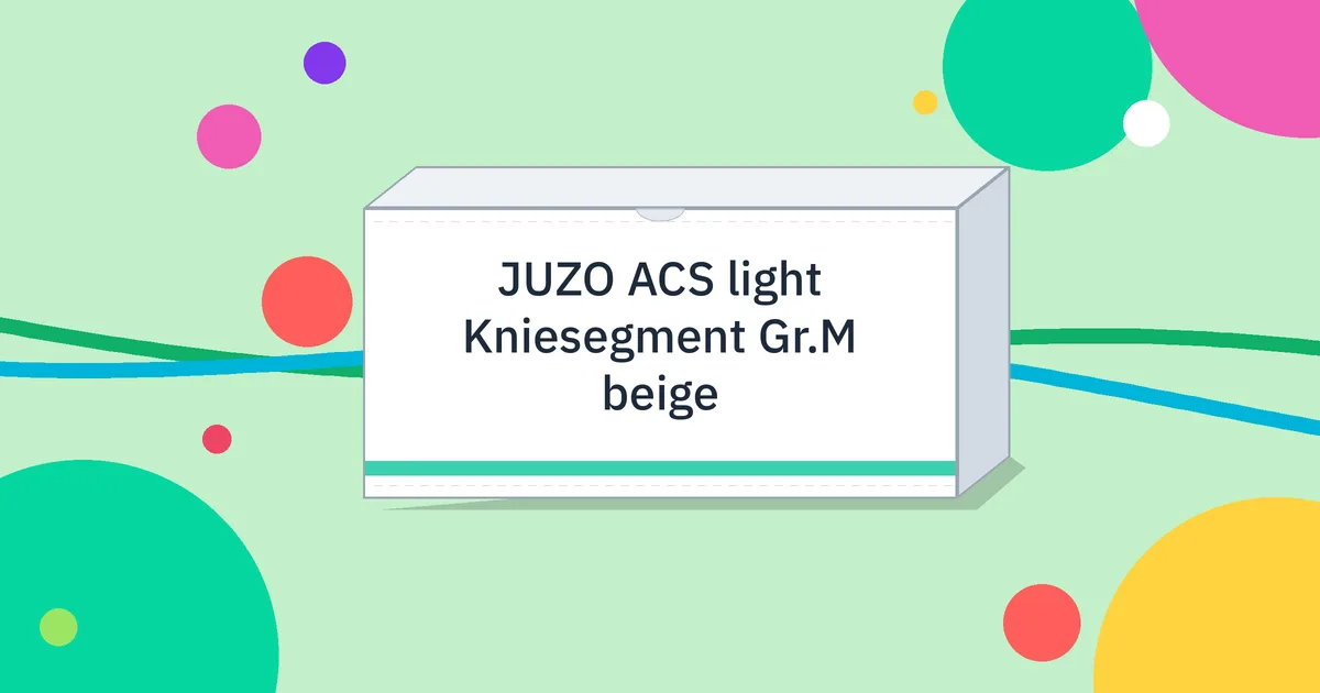 Symbolbild: Packung mit der Aufschrift JUZO ACS light Kniesegment Gr.M beige (PZN 13885201) – Verfügbarkeit und Bezug in Apotheken in Frankfurt am Main