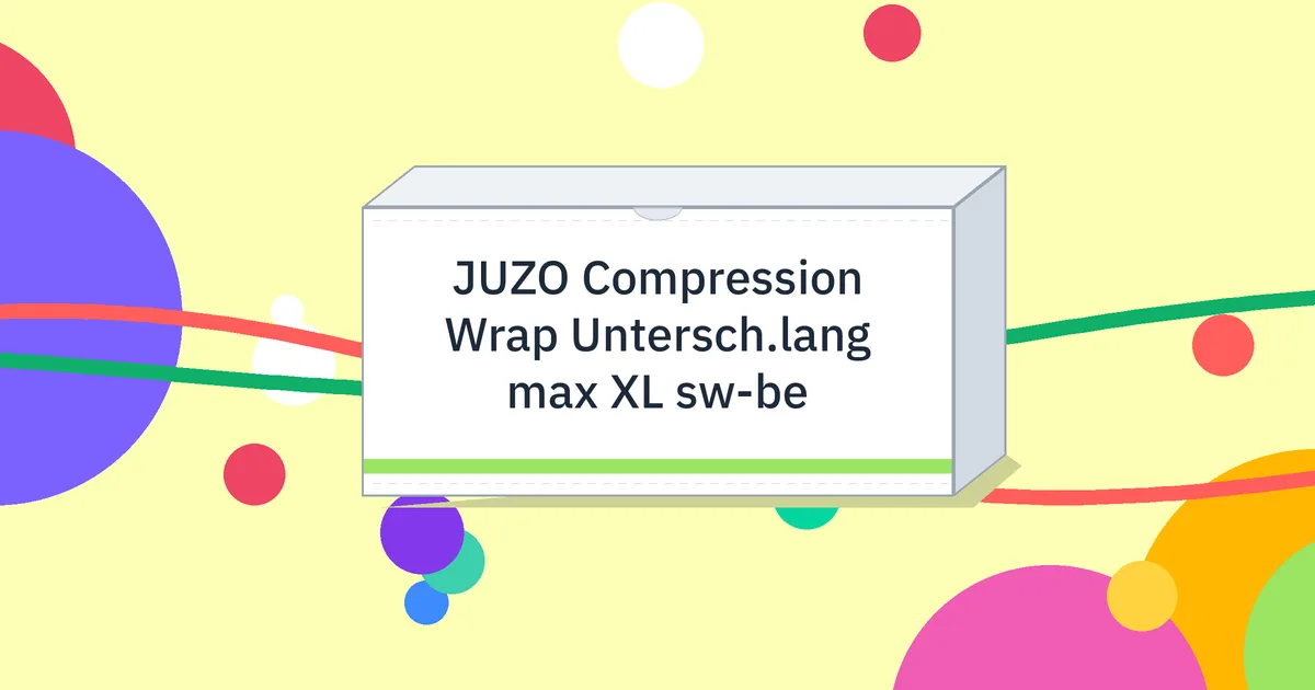 Symbolbild: Packung mit der Aufschrift JUZO Compression Wrap Untersch.lang max XL sw-be (PZN 13580401) – Verfügbarkeit und Bezug in Apotheken in Frankfurt am Main