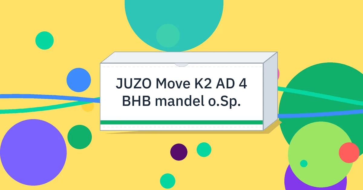 Symbolbild: Packung mit der Aufschrift JUZO Move K2 AD 4 BHB mandel o.Sp. (PZN 16341714) – Verfügbarkeit und Bezug in Apotheken in Frankfurt am Main