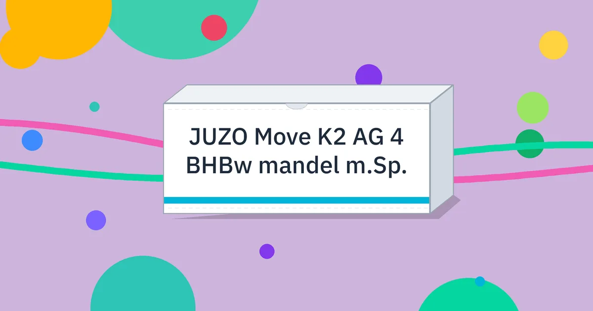 Symbolbild: Packung mit der Aufschrift JUZO Move K2 AG 4 BHBw mandel m.Sp. (PZN 16645911) – Verfügbarkeit und Bezug in Apotheken in Frankfurt am Main