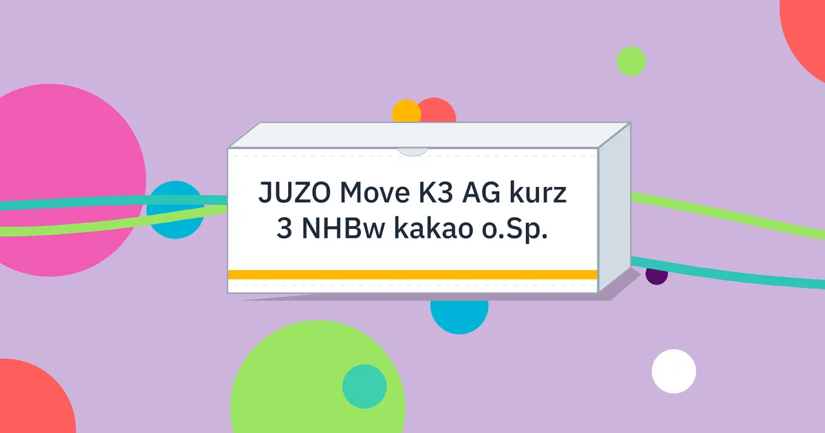 Symbolbild: Packung mit der Aufschrift JUZO Move K3 AG kurz 3 NHBw kakao o.Sp. (PZN 18592455) – Verfügbarkeit und Bezug in Apotheken in Frankfurt am Main
