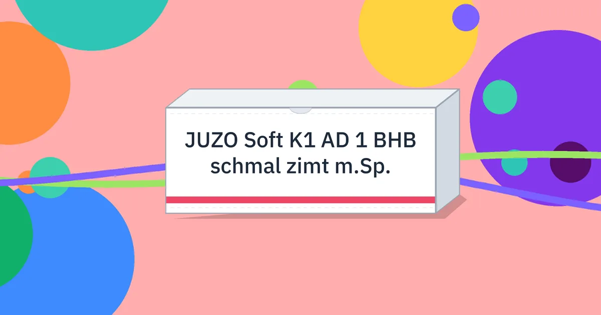 Symbolbild: Packung mit der Aufschrift JUZO Soft K1 AD 1 BHB schmal zimt m.Sp. (PZN 15460902) – Verfügbarkeit und Bezug in Apotheken in Frankfurt am Main