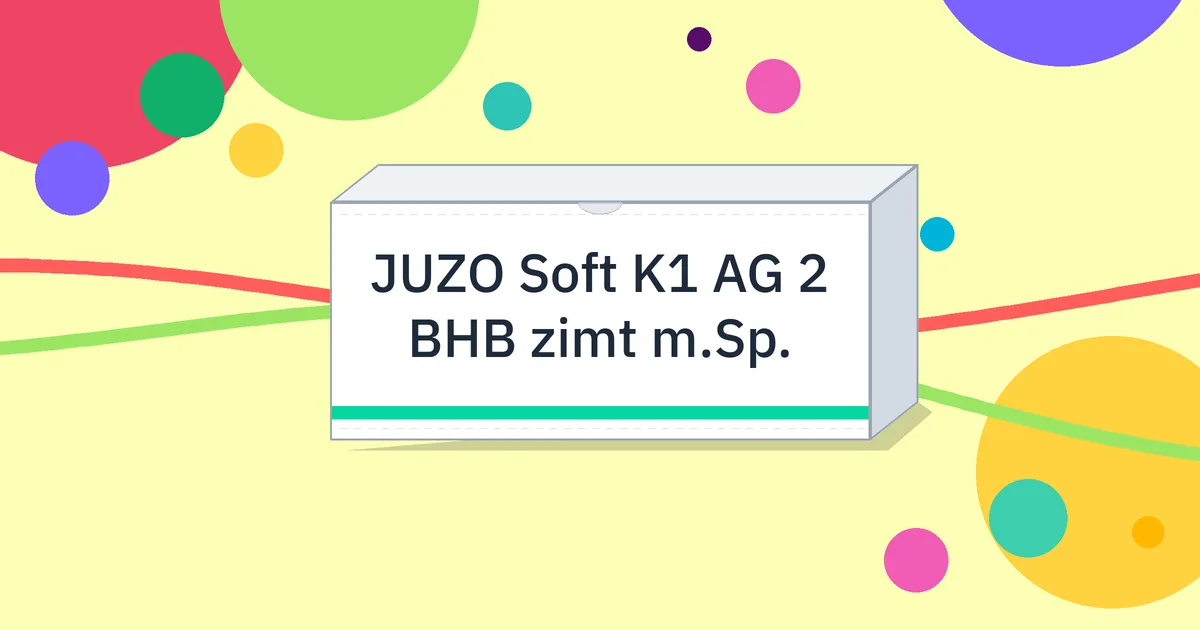 Symbolbild: Packung mit der Aufschrift JUZO Soft K1 AG 2 BHB zimt m.Sp. (PZN 14820735) – Verfügbarkeit und Bezug in Apotheken in Frankfurt am Main