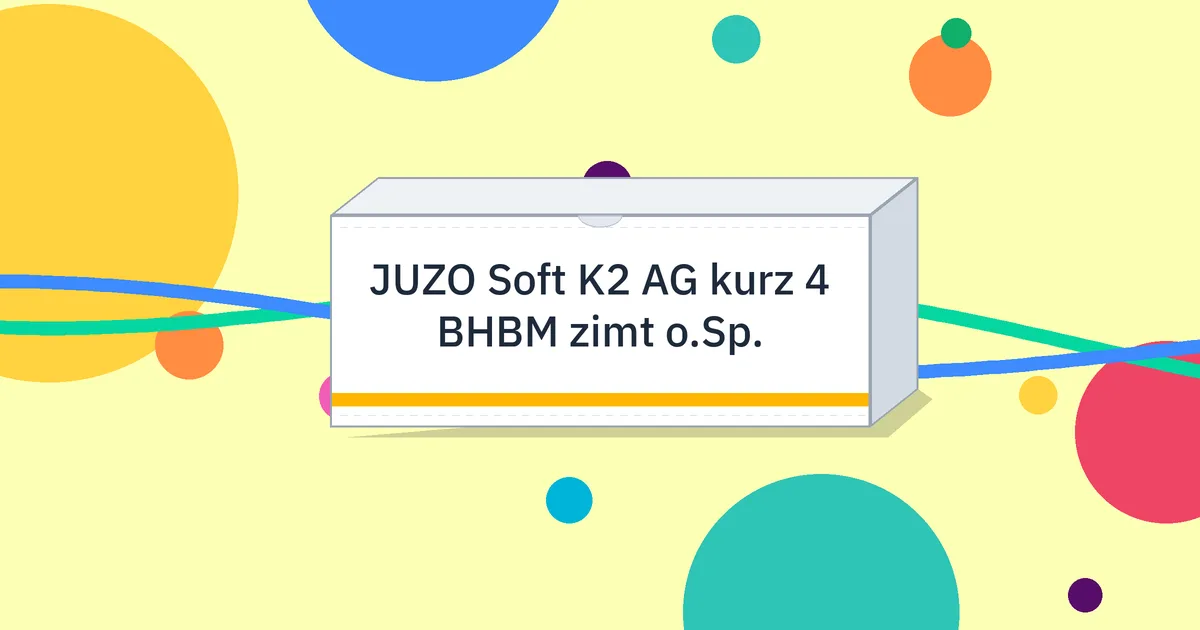 Symbolbild: Packung mit der Aufschrift JUZO Soft K2 AG kurz 4 BHBM zimt o.Sp. (PZN 14861473) – Verfügbarkeit und Bezug in Apotheken in Frankfurt am Main